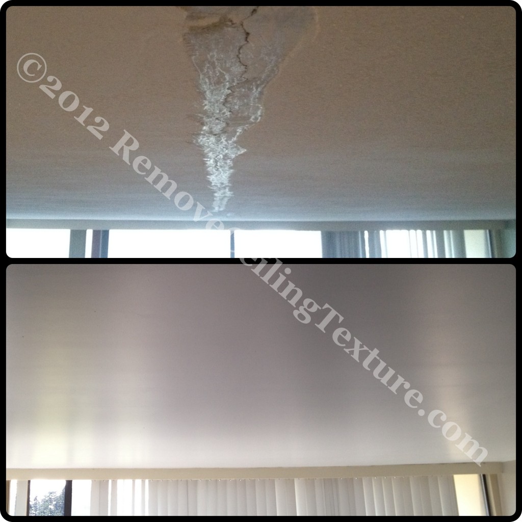 Cracked ceiling repair in Metrotown, Burnaby - RemoveCeilingTexture.com